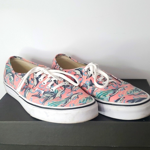 Vans | Shoes | Dolphin Print Lace Up Pinkbluegreen Vans | Poshmark